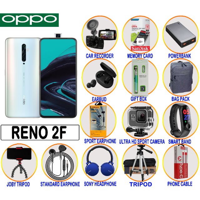 🔥 OPPO Reno 2F 🔥 【 8GB RAM ／ 128GB 】 🎁 Free Gift 🎁 Original OPPO Malaysia | Shopee Malaysia