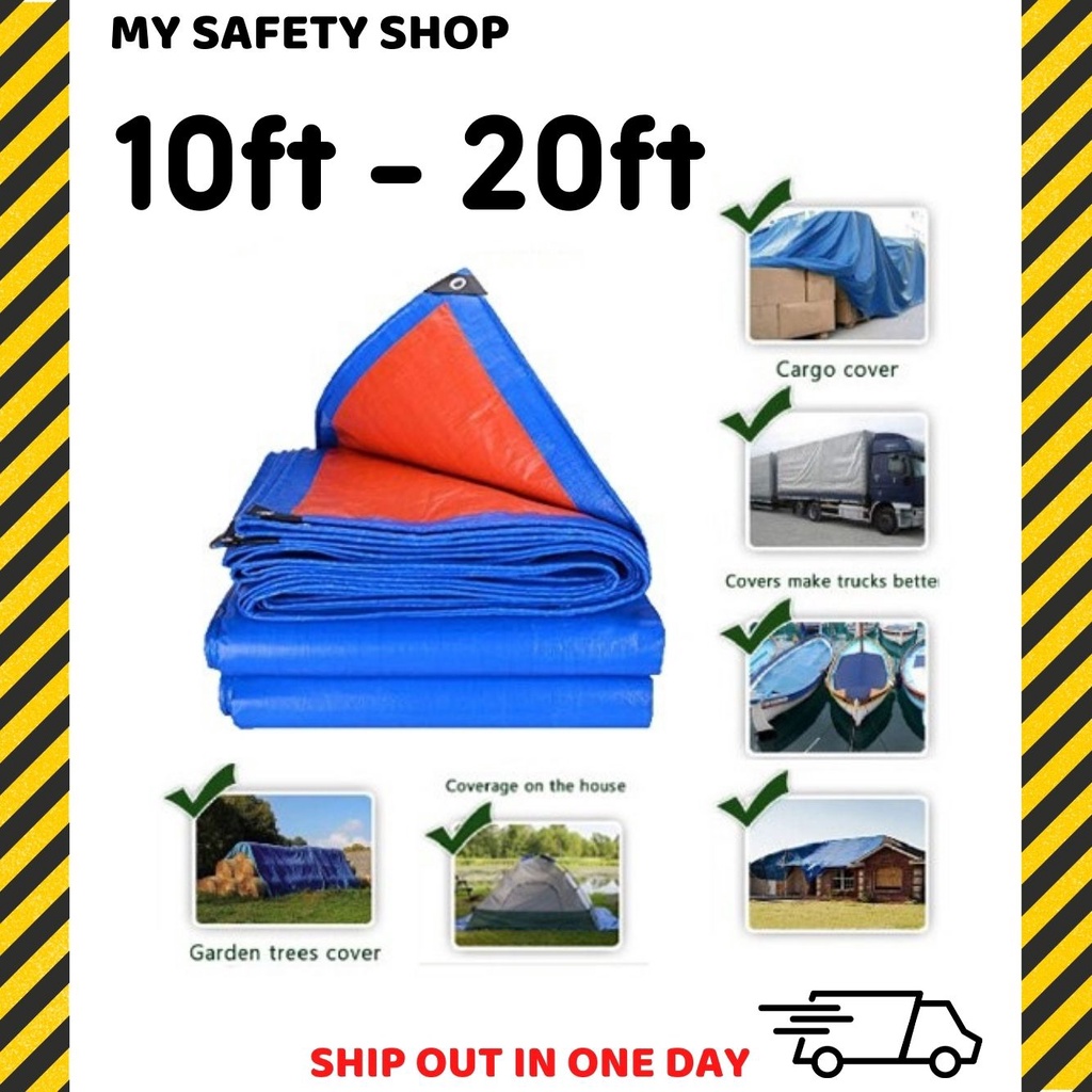 Canvas Canopy Waterproof Blue Orange Kanvas Khemah Kolam Tutup Kereta ...