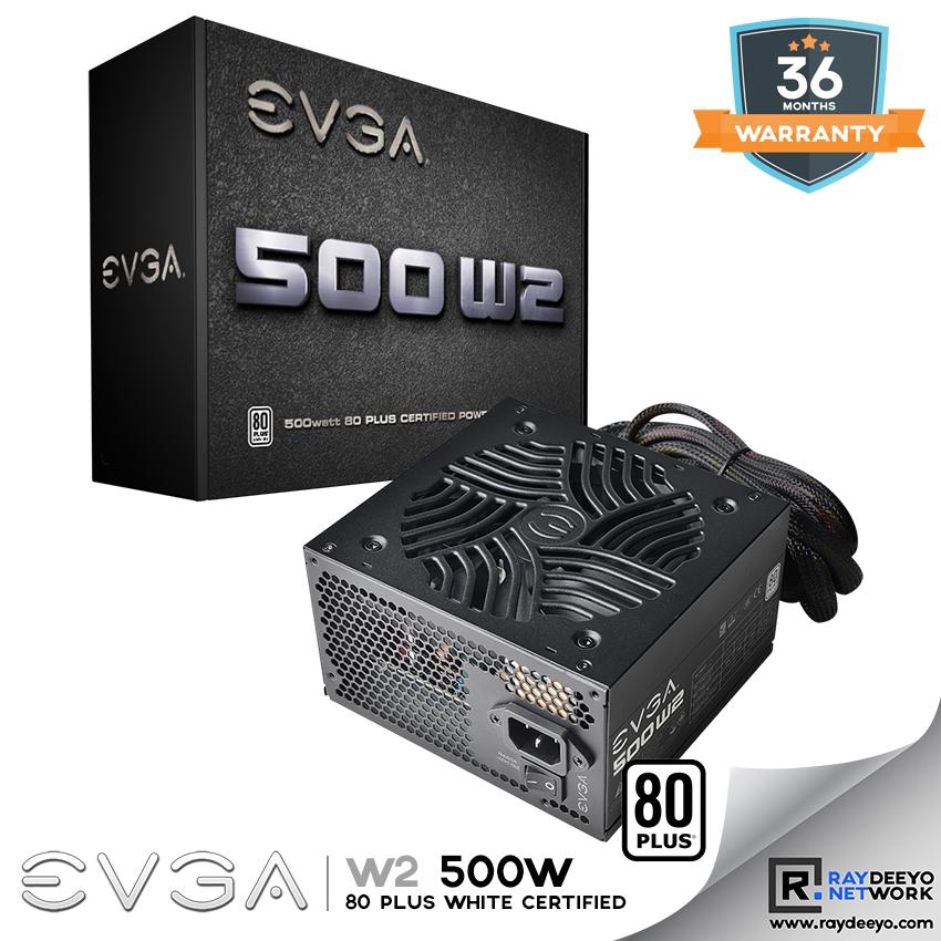 EVGA 500 W2 500W Non-Modular Power Supply Unit [80 Plus White Certified ...