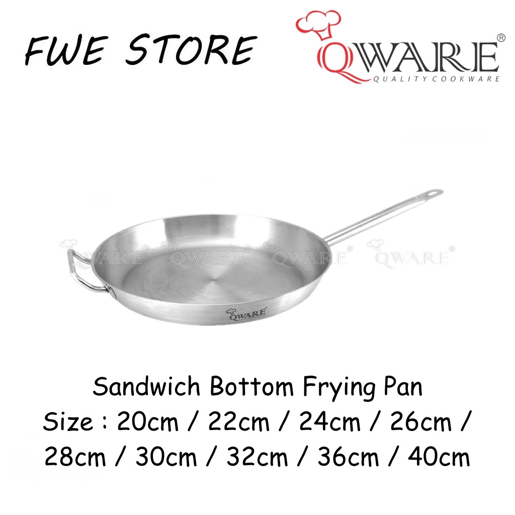 Qware Stainless Steel Sandwich Bottom Frying Pan / Fry Pan / Cookware ...