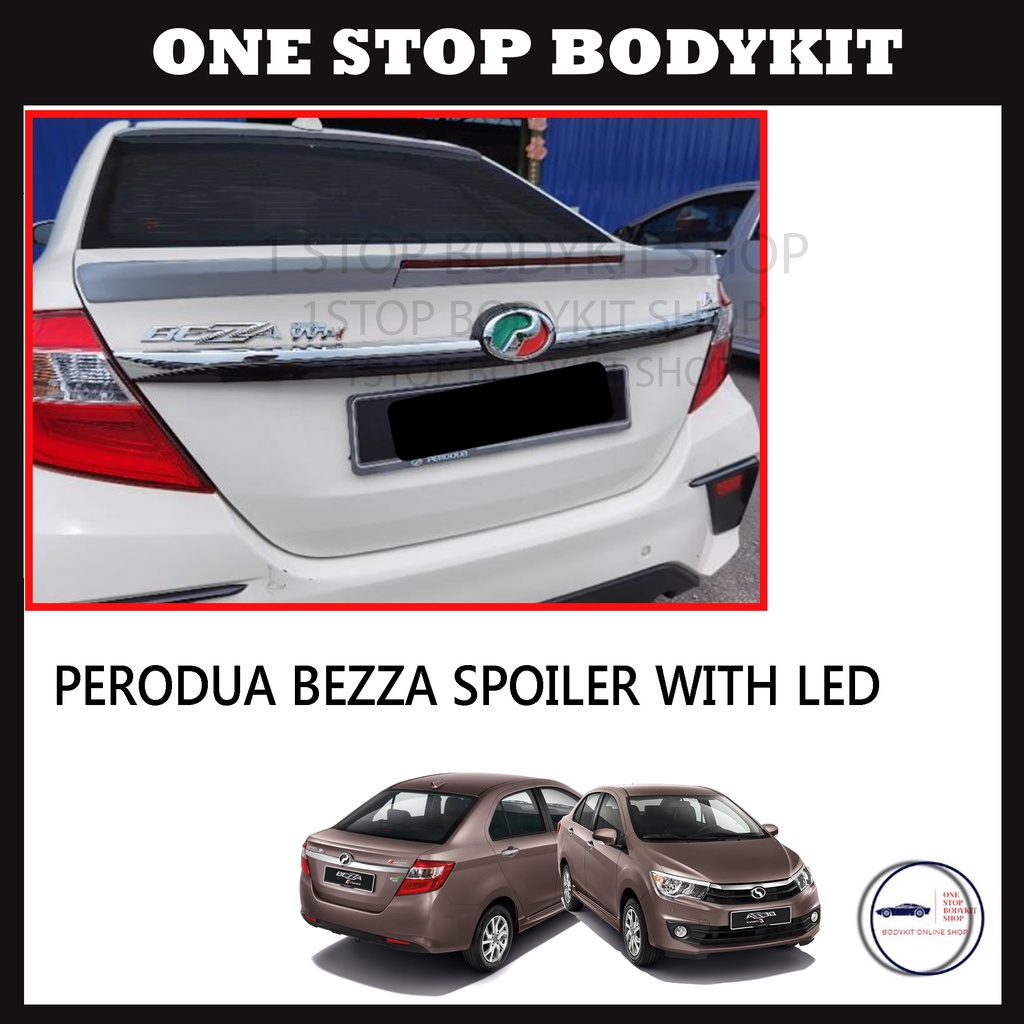 PERODUA BEZZA 2020 SPOILER WITH LED FIBER SKIRT LIP BODYKIT | Shopee ...