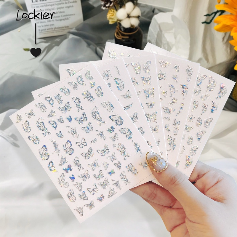 [Lockier] Nail Stickers Bronzing Cat's eye Butterfly stickers 3D Gold ...