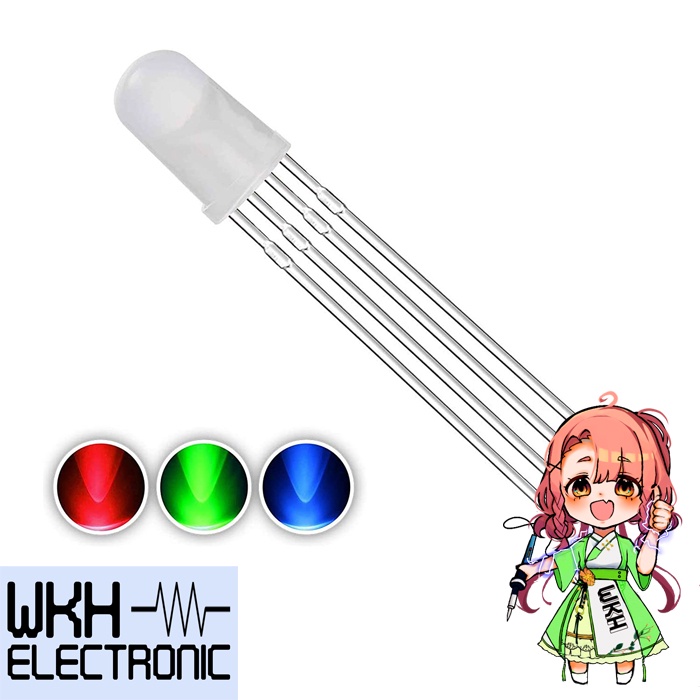 Led RGB DIFFUSED RED GREEN BLUE 4P 4 PIN 5MM COMMON CATHODE | Shopee ...