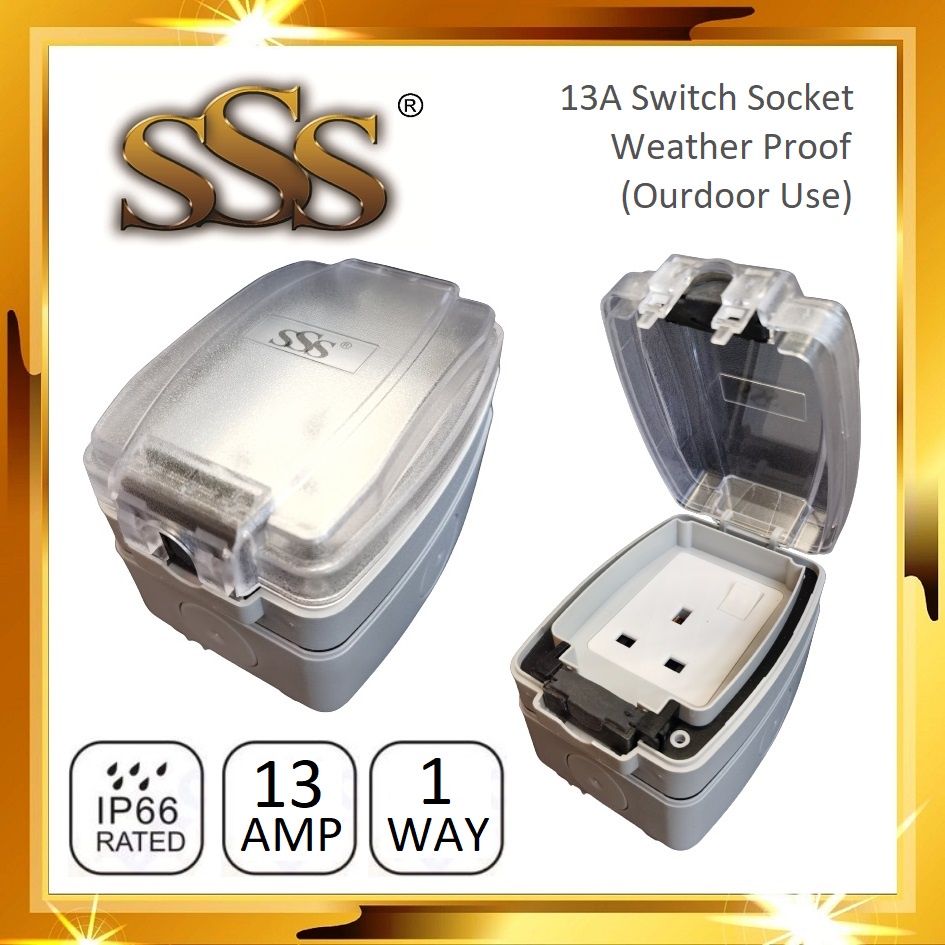 sSs 13A Weatherproof Switch Socket IP66 Cover | Shopee Malaysia