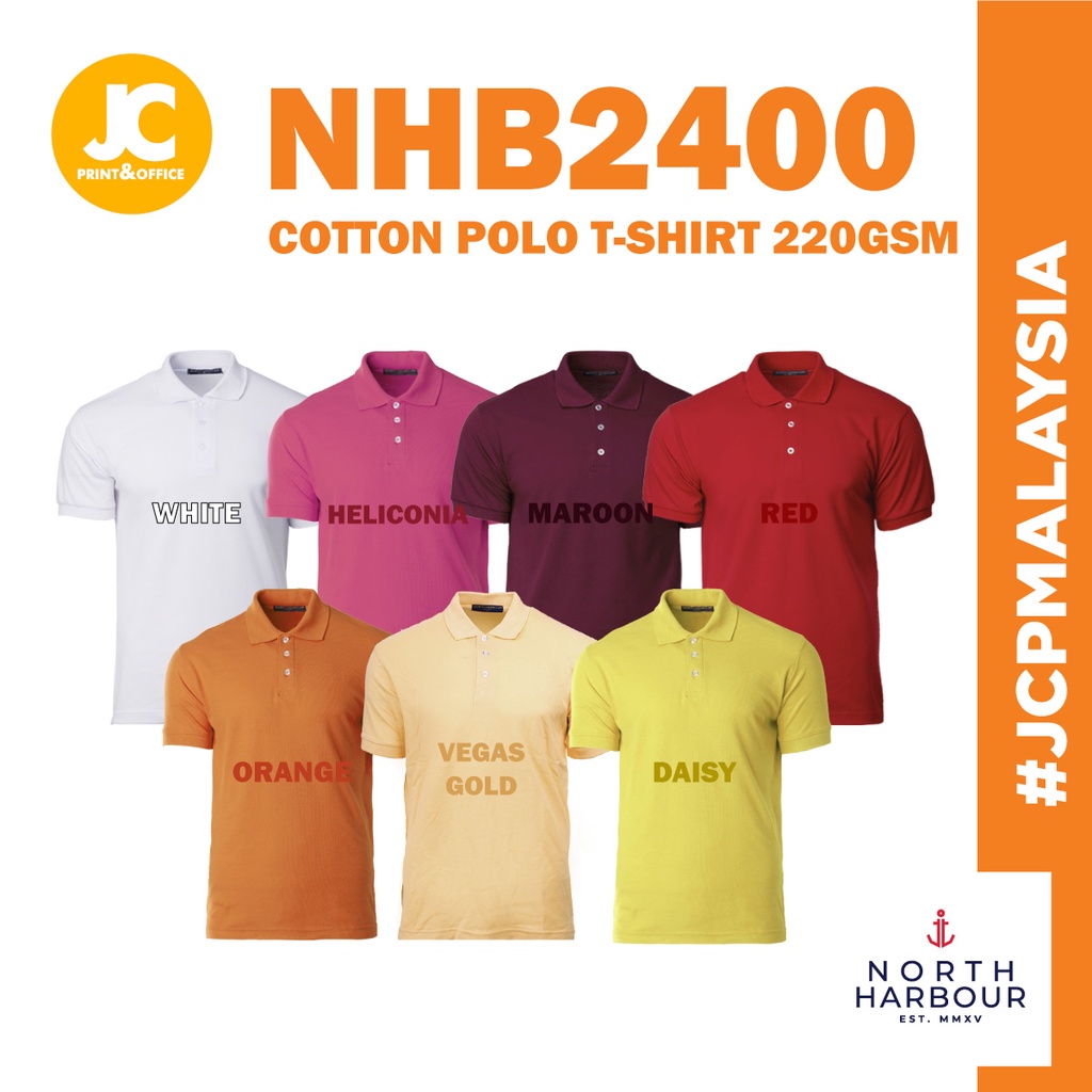 JCP x NORTH HARBOUR Best Soft Touch Cotton Poly Polo NHB2400 Unisex ...