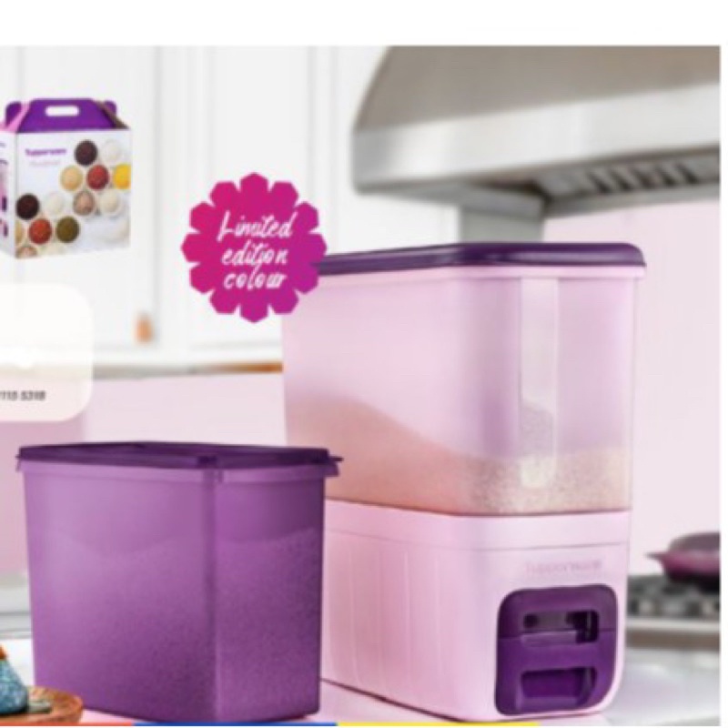 Tupperware Smart Rice Dispenser 10kg Purple | Shopee Malaysia