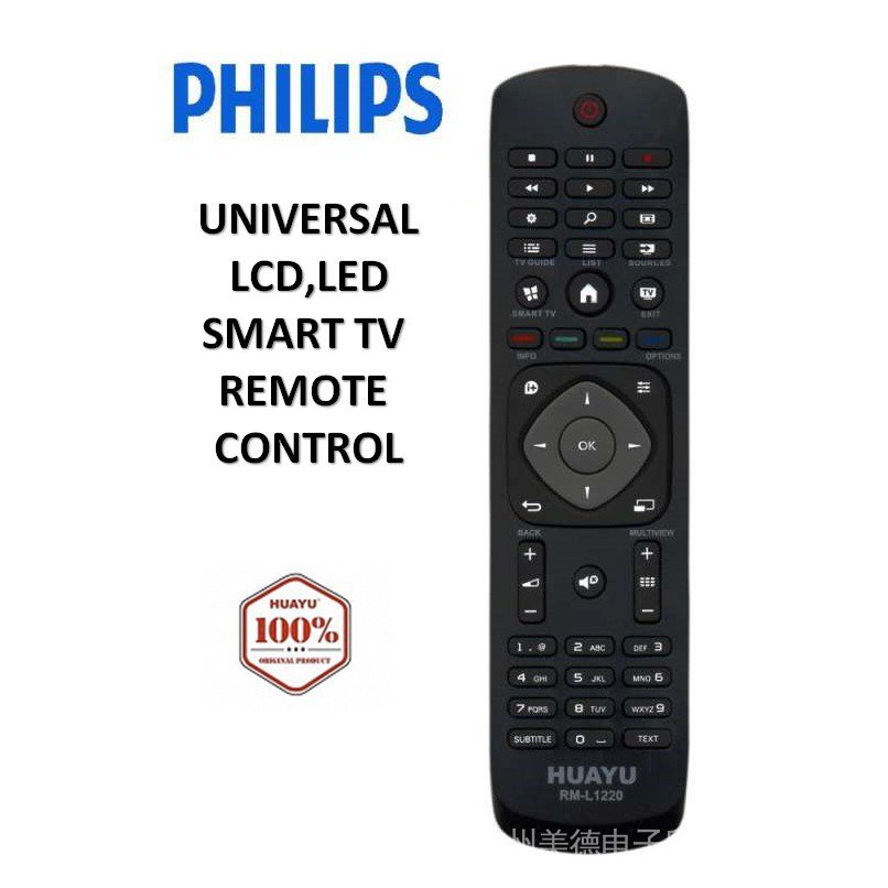 PHILIPS LCD / LED TV REMOTE CONTROL SMART TV REPLACEMENT HUAYU (RM-L1220) | Shopee Malaysia
