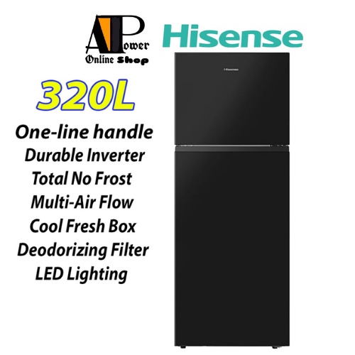 Hisense (320L) 2 Door Fridge Inverter Refrigerator RT328N4ABN | Shopee ...