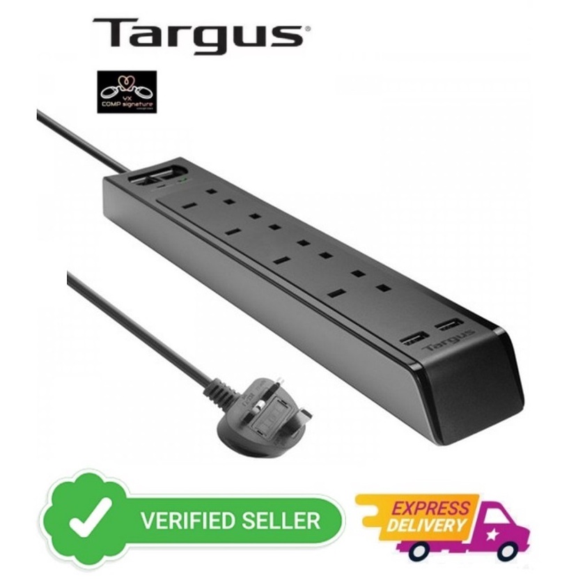 Targus Smart Surge 6 Outlet 4 USB Port/4 Outlet 2 USB Port Socket ...