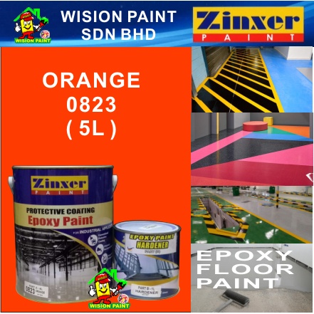 ( 5L ) 5 Liter ZINXER EPOXY Two Pack Epoxy Floor Paint - 4 Liter + 1 ...