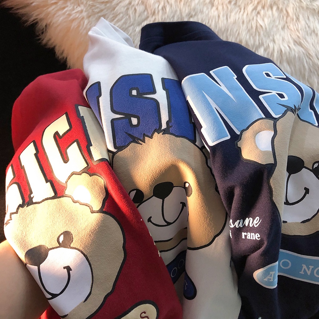 2023 Cute Little Bear Cute Small Fresh Round Neck Short-sleeved T-shirt ...