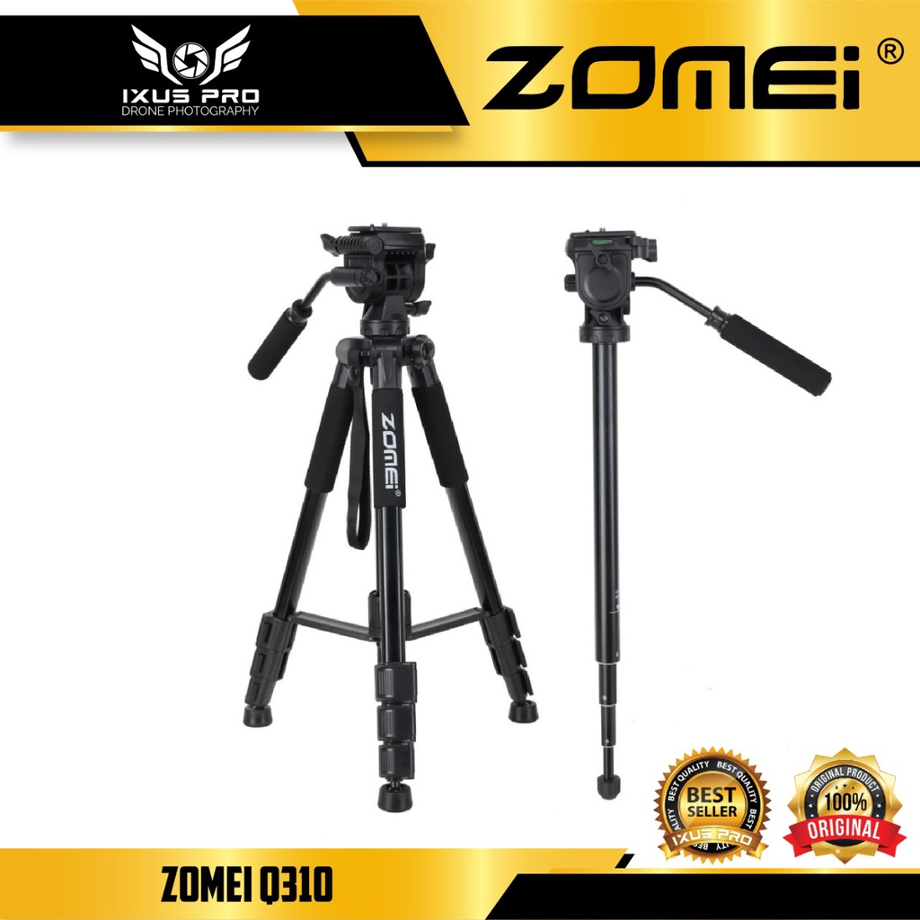 Zomei Q310 Professional Video Tripod 2 in 1 Fluid Head Max High 170cm | Shopee Malaysia