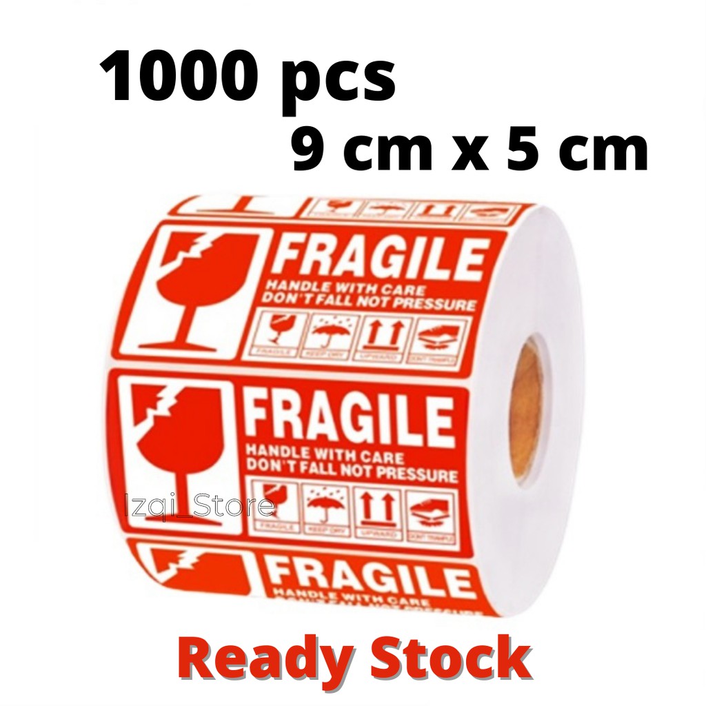 1000 PCS Fragile Sticker Warning Label Poslaju Courier Urgent Sticker ...