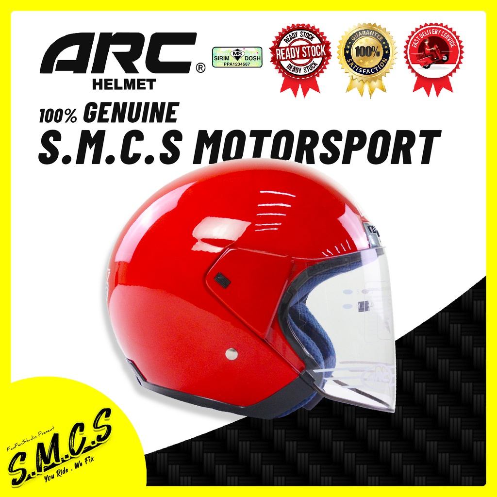 ARC DISCOVERY Fiberglass Helmet (NEW) 100% Original | ARC Premium TOPI ...