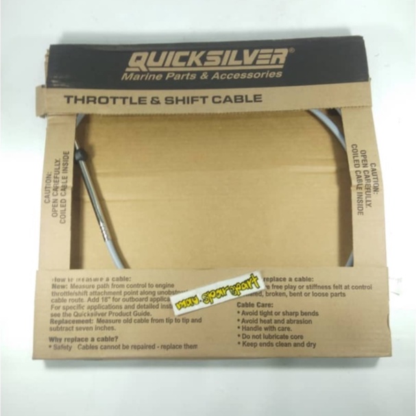 QUICKSILVER THROTTLE & SHIFT CABLE ONE 12 FOOT CABLE ( 12" GEN 1 ...