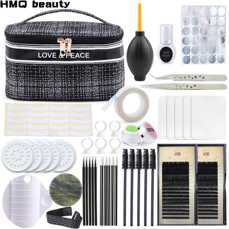 Eyelash Extension Training Kit Practice Model Head Tweezer Ring Brush ...