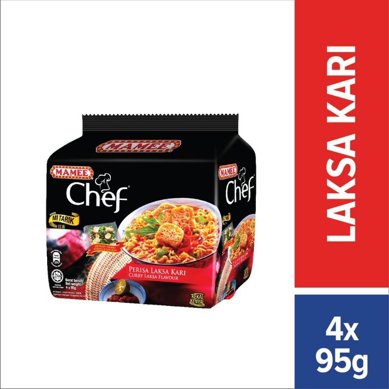 🍜MAMEE CHEF LAKSA KARI 4 ×95G | Shopee Malaysia