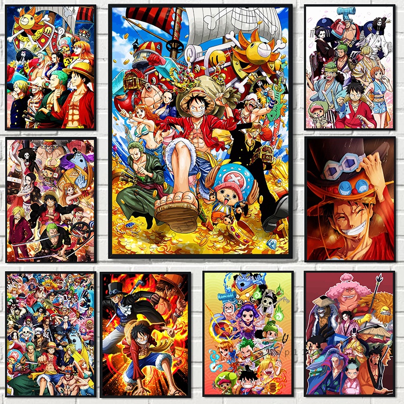 Frame Paint By Numbers Japanese Classic Anime One Piece Luffy DIY Hand ...