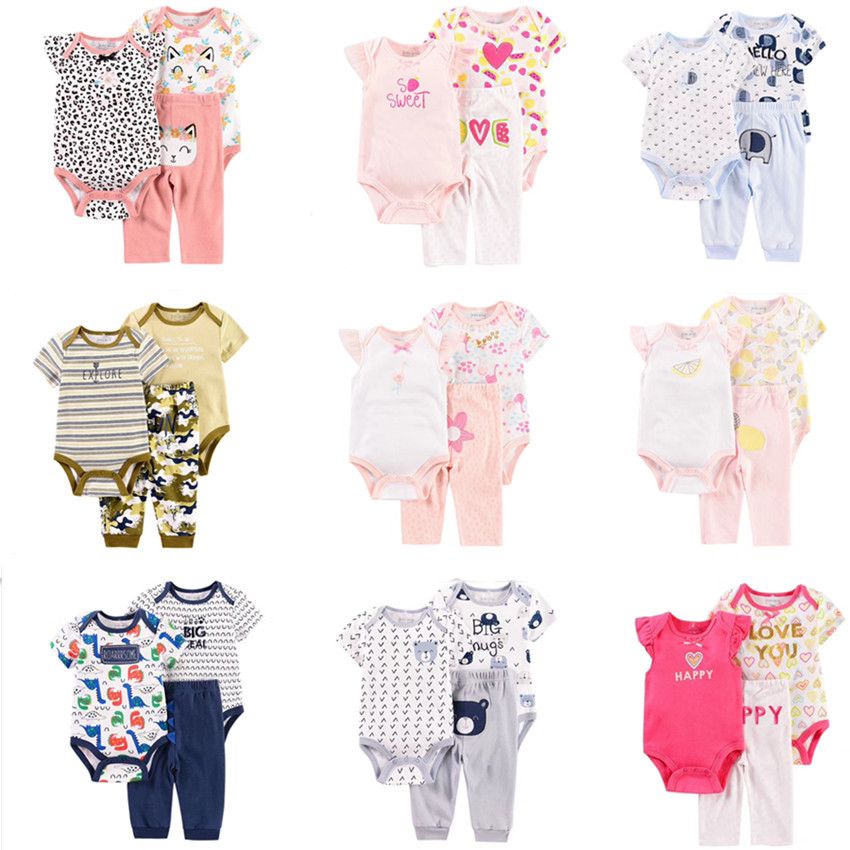 【Clearance 】3pcs / Set Baby Clothes Set Infant Bodysuits + Pants ...