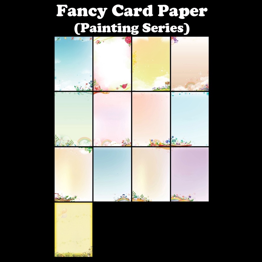 A4 Painting Series / Pattern Color Fancy Card Paper / Kertas Folio ...