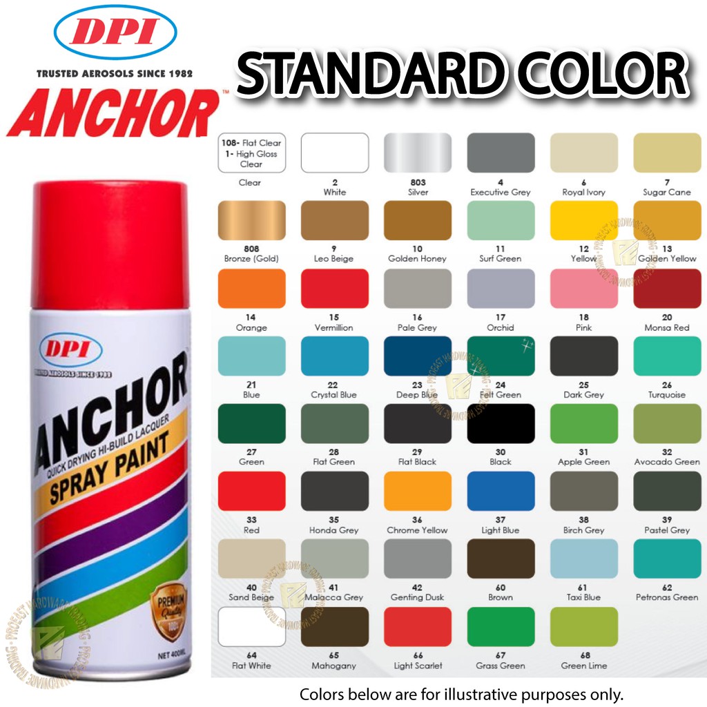 DPI ANCHOR Spray Standard Color ( NO 1-22 ) | Shopee Malaysia