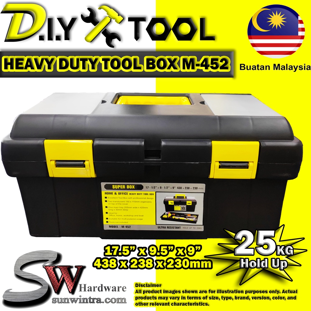 SW Hardware 17.5" Heavy Duty Tool Box Super Box Super Box II M452 M-452 ...
