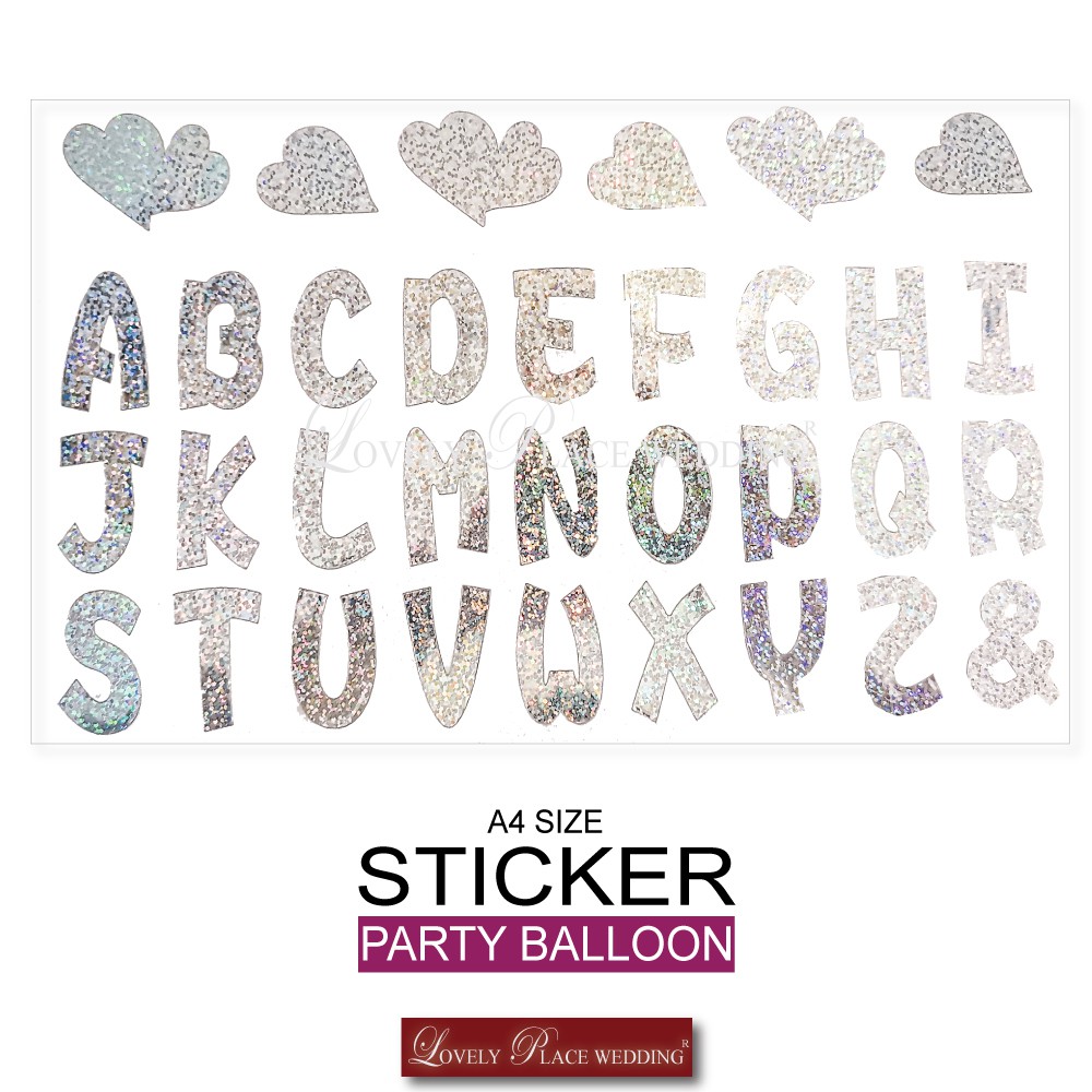 STICKER BALLOON A4 SIZE G01 SILVER ABC | Shopee Malaysia