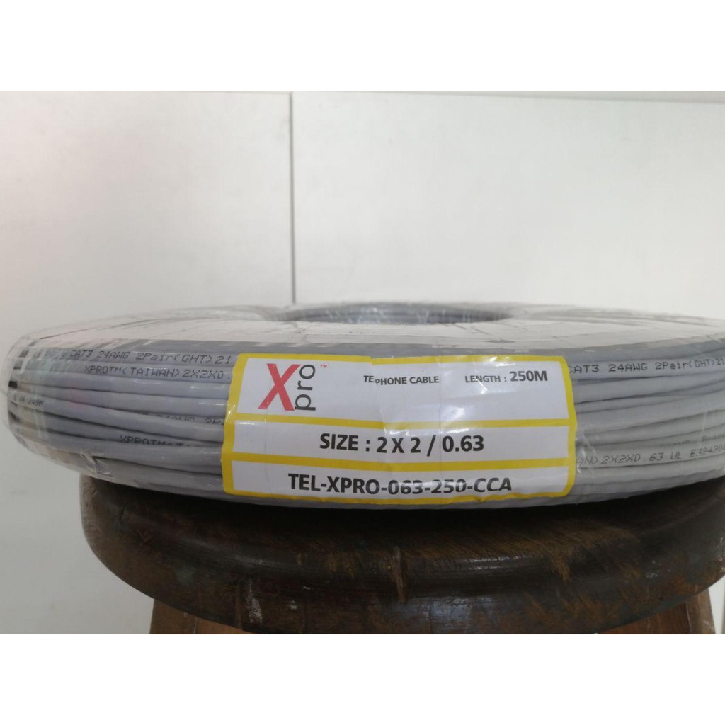 2 PAIR TELEPHONE CABLE XPRO 0.63 MM ( CCA ) 250 M | Shopee Malaysia
