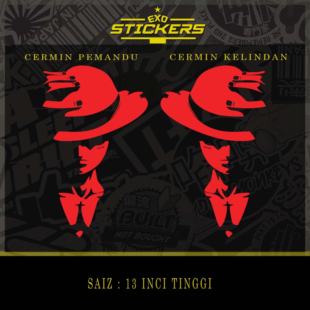 Sticker One Piece untuk cermin lori van kereta sticker tahan panas ...