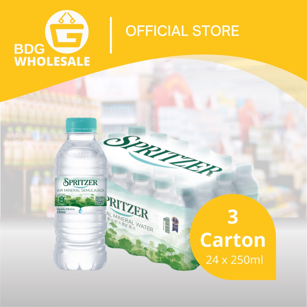 Spritzer Natural Mineral Water (Shrink Pack) 24 x 250ml | Shopee Malaysia