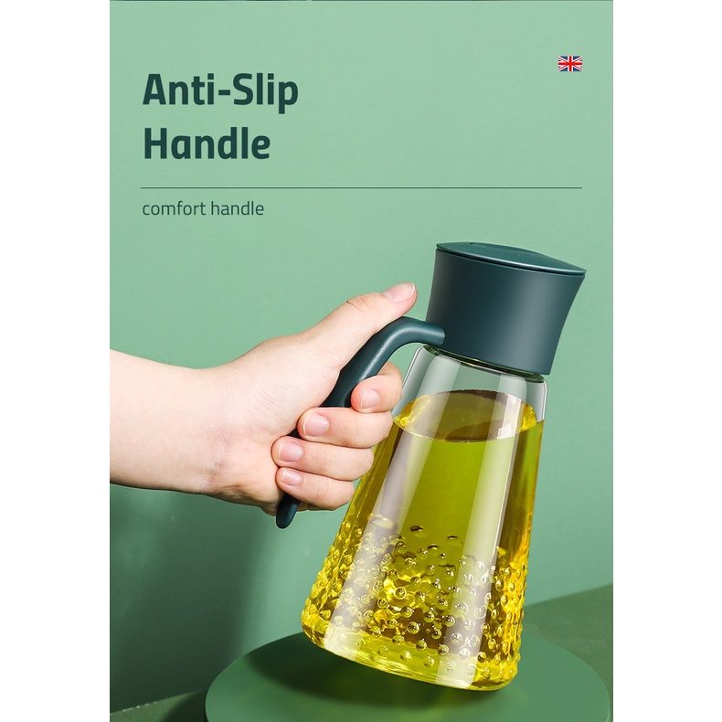 Bekas Letak Minyak 600ML / Kitchen Glass Oil Bottle Dispenser Automatic ...