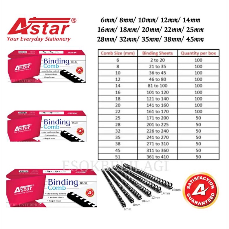 ASTAR Plastik Binding Comb | Shopee Malaysia