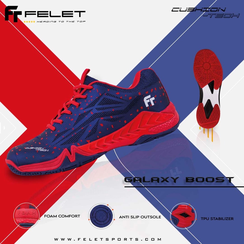 FELET New Badminton Shoes GALAXY BOOST 100% Original by FLEET | Shopee ...