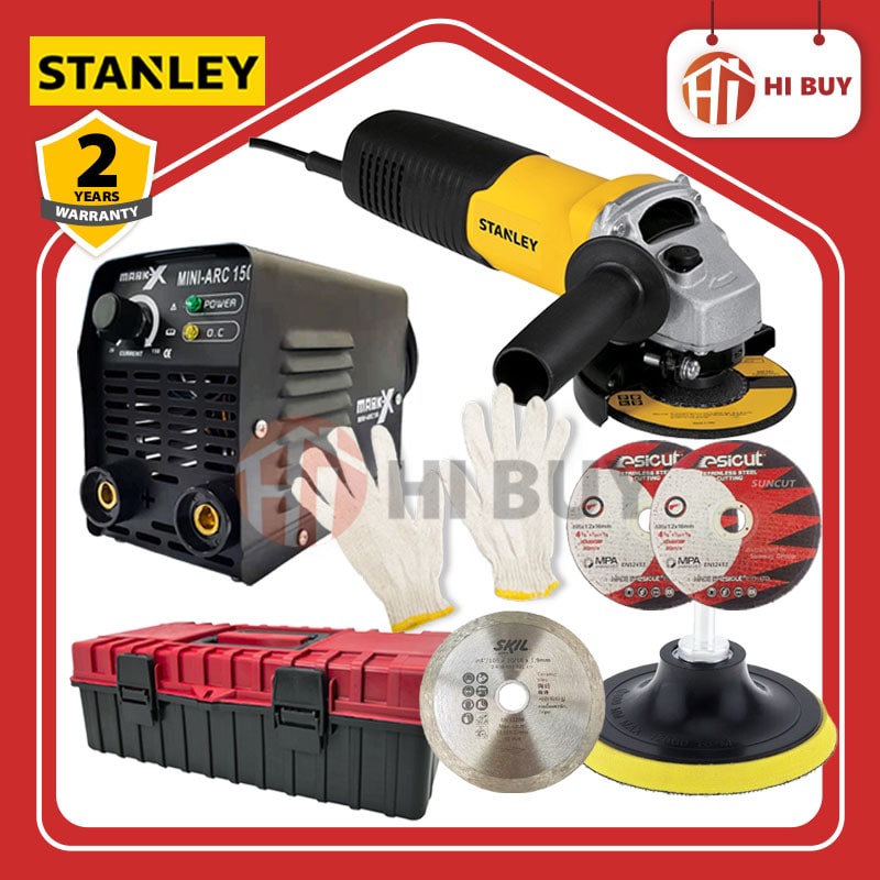 STANLEY ANGLE GRINDER 4" X 680W (STGS6100) + MARK-X MINI WELDING ...