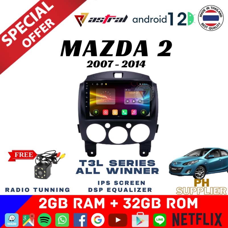 ASTRAL 4GB + 64GB MAZDA 2 ANDROID HEAD UNIT (2007-2014) | Shopee Malaysia