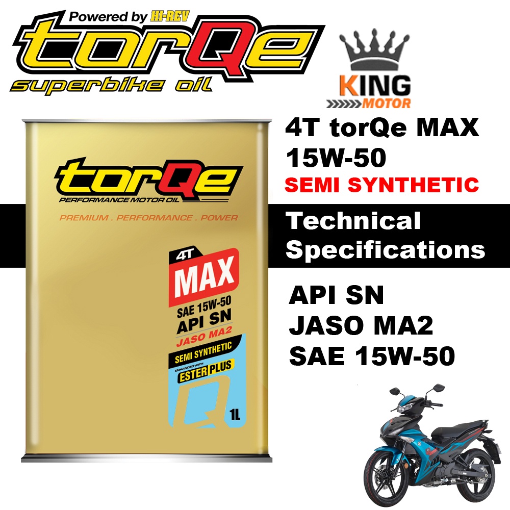 HI-REV ENGINE OIL 4T TORQE MAX 15W-50 - SEMI SYNTHETIC | Shopee Malaysia
