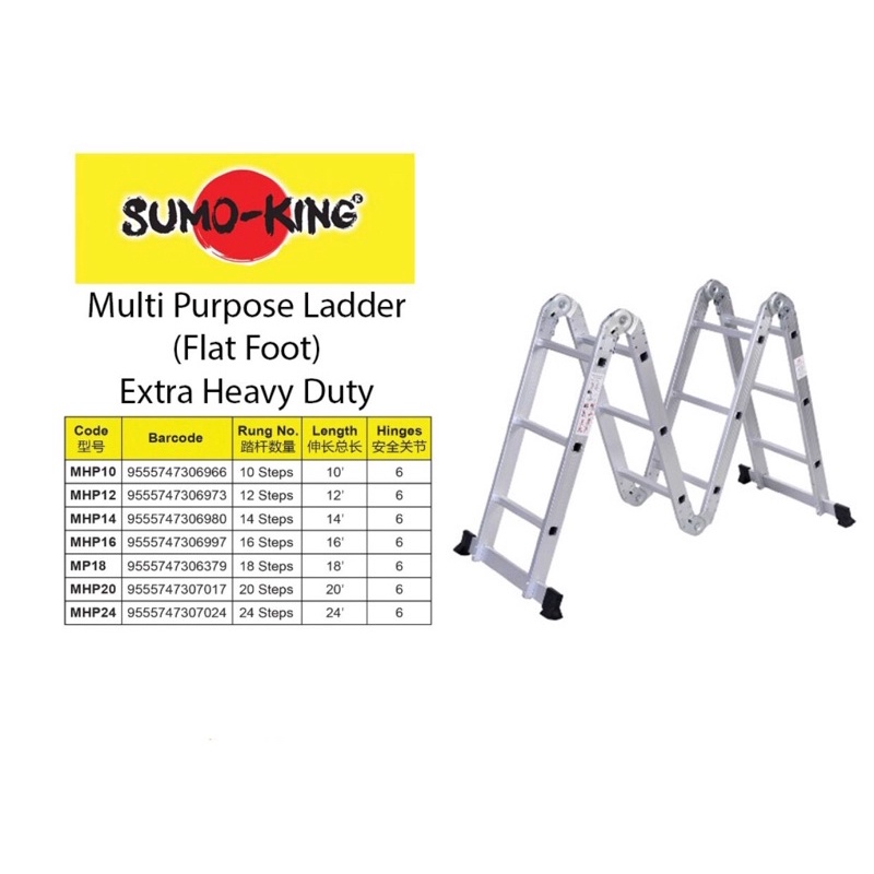 STRONGMAN (NIETZ) / SUMO King Heavy Duty Multi Purpose Ladder # Tangga ...