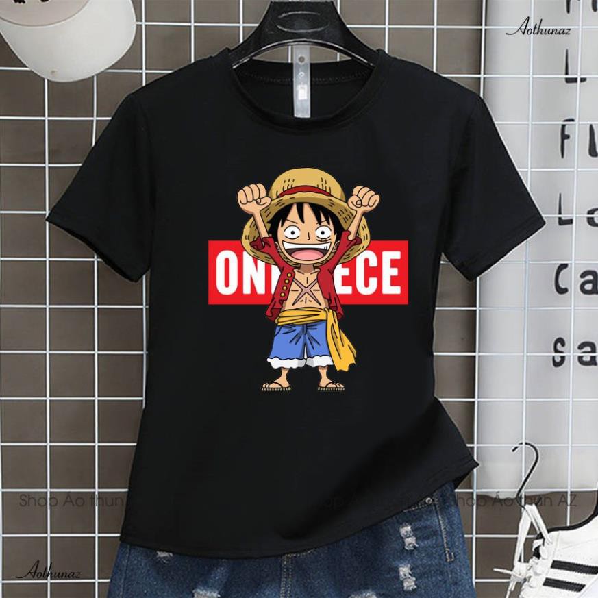 Unique One Piece Luffy Anime T-shirt in black and white - Thai Cotton ...