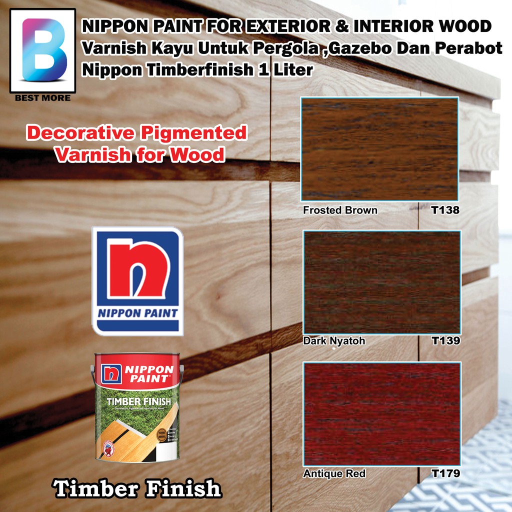 Nippon Paint Timber Finish For Exterior And Interior Wood 1L Frosted ...
