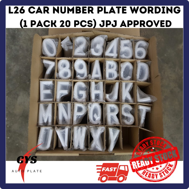 L26 Car Plate Wording 1 Pack (20pcs) – JPJ Approved – No Mix – Order by ...
