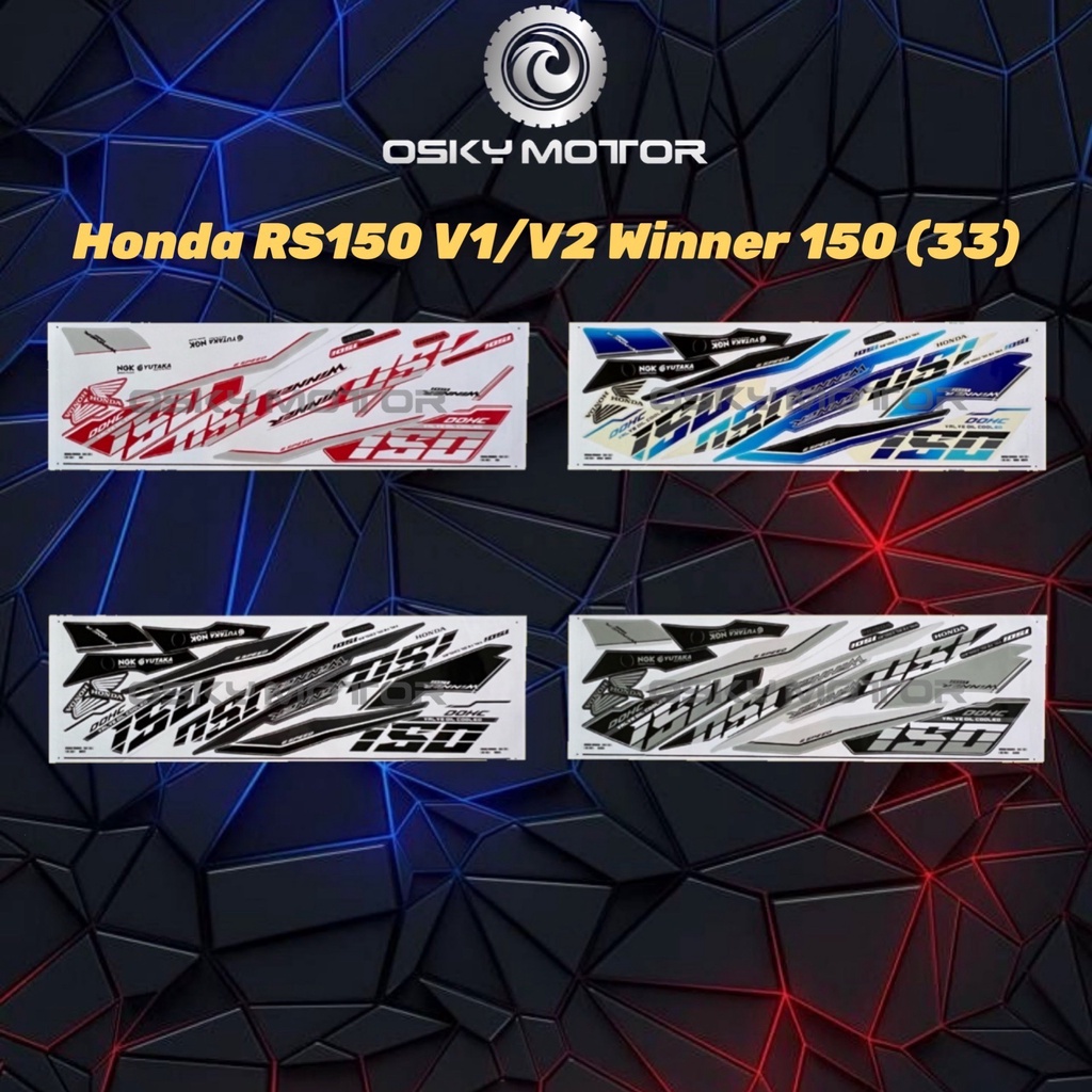 Honda RS150 V1/V2 Winner 150 (33) Body Sticker - Red / Ivory White ...