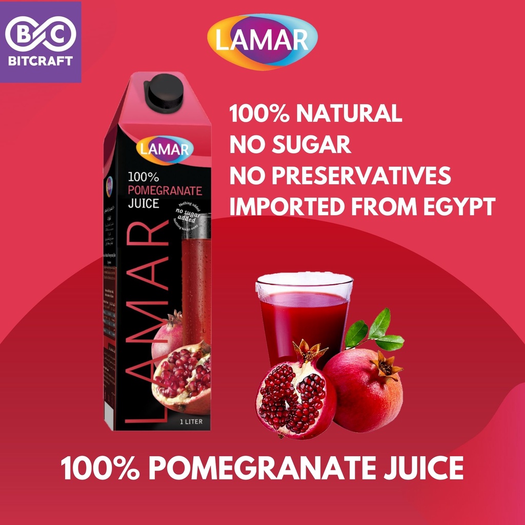 LAMAR 100% Pomegranate Juice 1L No Sugar Imported From Egypt No ...