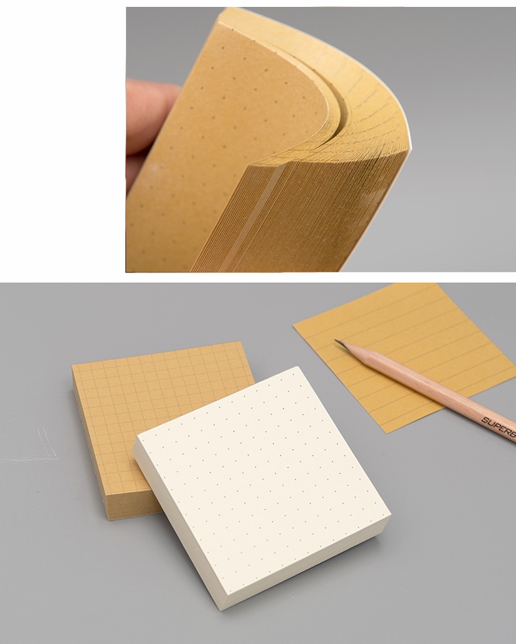 PINEDOT 🇲🇾 80Sheets Kraft Sticky Note Memo Grid Kraft Plain | Shopee ...