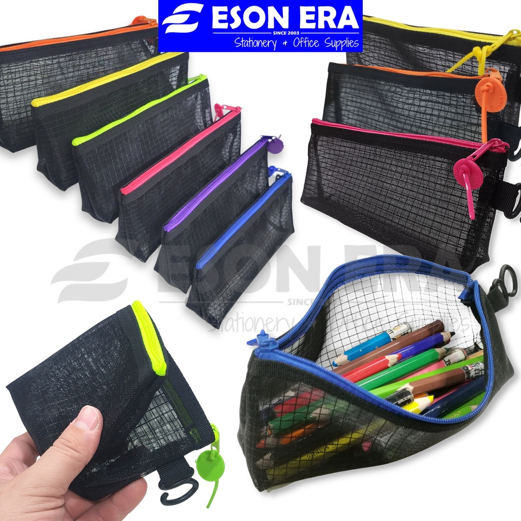 Pencil Bag Mesh Zipper 1823 Black Colour Pencil Case Storage Bag ...