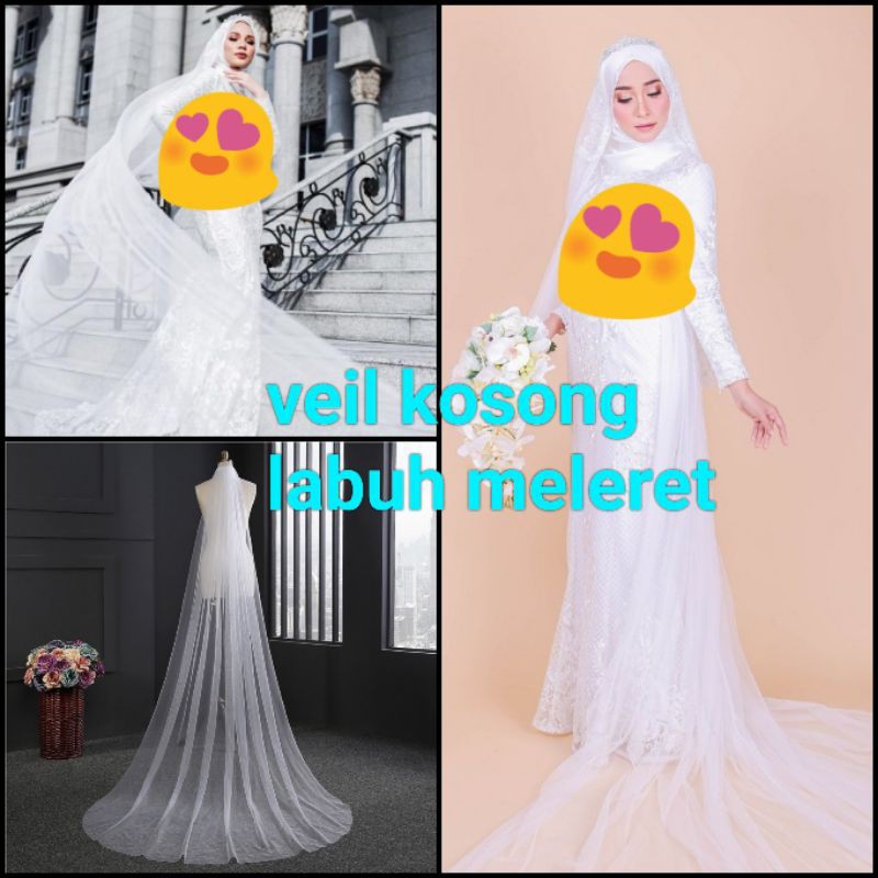 🌹ANINAS Veil kosong labuh meleret veil labuh veil 3 meter veil murah ...