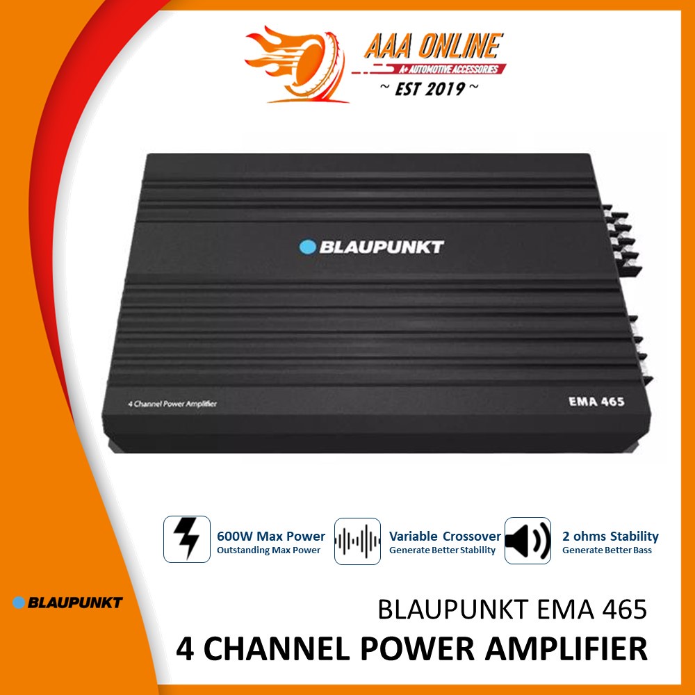 [AAAONLINE] BLAUPUNKT EMA 465 Car Speaker Amplifier 600W 4-CH Channel ...