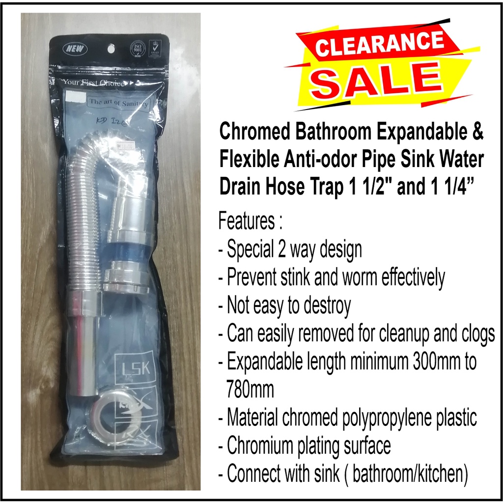 (2 IN 1) CHROME FLEXIBLE BASIN TRAP Flexible Bottle Trap for Bathroom ...