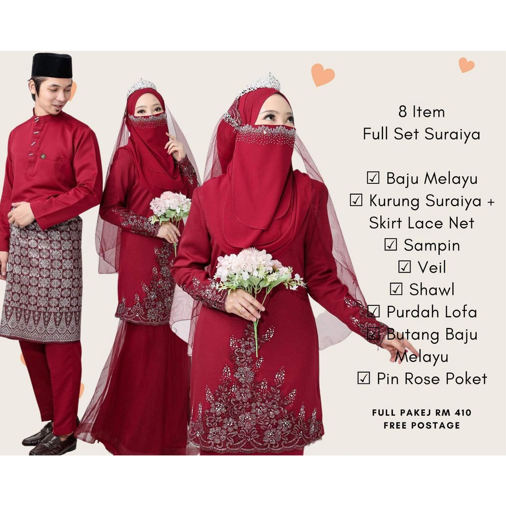 ( 𝟖 𝐈𝐓𝐄𝐌 𝟏 𝐇𝐀𝐑𝐆𝐀 ) SET NIKAH | TUNANG | SANDING | SET COUPLE | BAJU ...