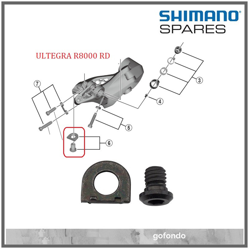 Shimano Ultegra Rear Derailleur RD RD-R8000 Cable Fixing Bolt & Plate ...