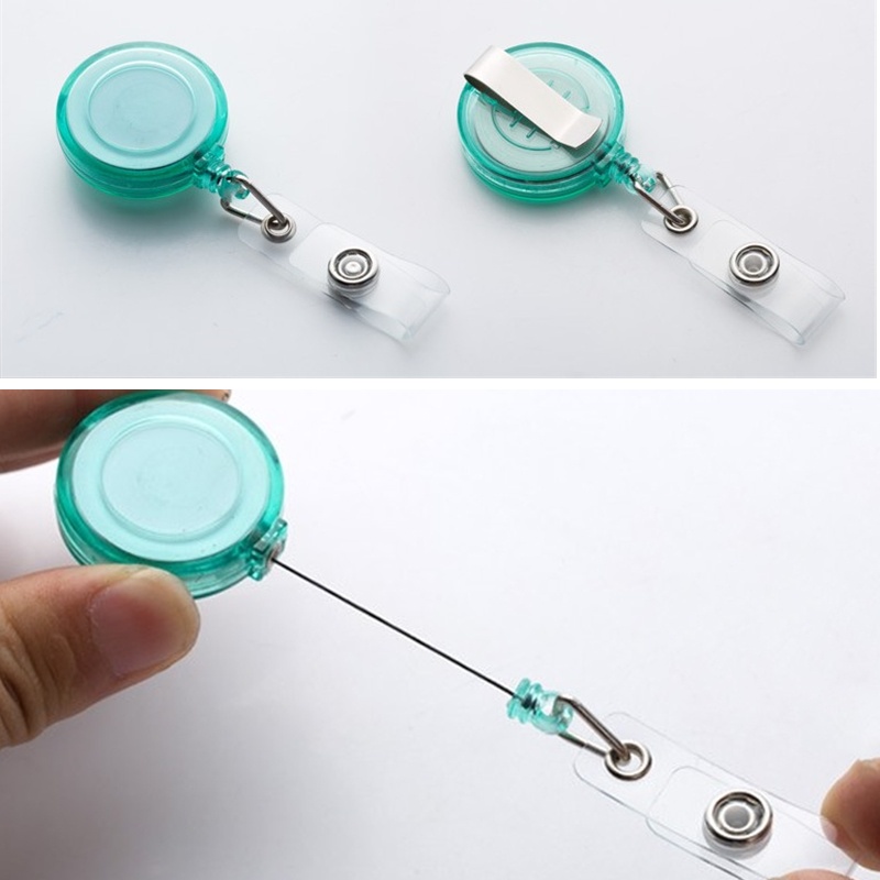 1PC Elastic Clip Badge Reel Retractable Work Card Name Badges Reel ...